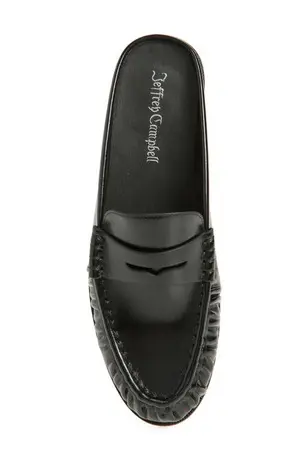 Jeffrey Campbell Goddard Penny Loafer Mule - Black