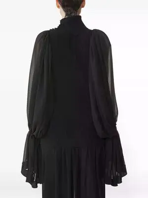 LANVIN Chiffon Sleeve Roll-neck Top
