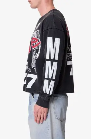 Mnml Gone Skeleton Graphic Long Sleeve T-shirt - Black
