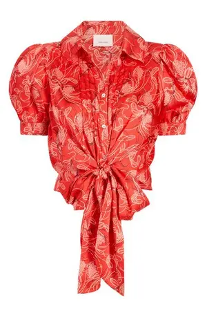 Cinq À Sept Floral Puff Sleeve Button-up Shirt - Bisou Multi