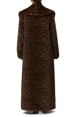 Naked Wardrobe Leopard Faux Fur Coat