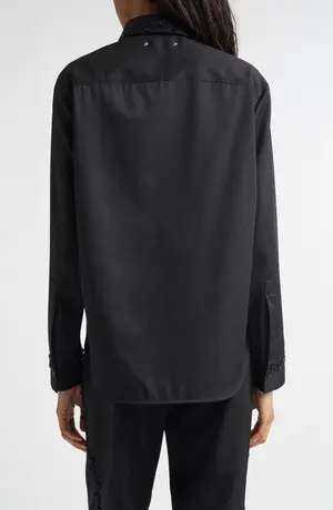 GOLDEN GOOSE Journey Floral Beaded Virgin Wool Twill Shirt