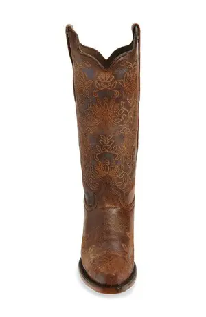 CIRCLE G Floral Embroidered Western Boots - Brown