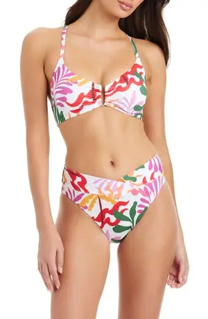 Sanctuary Abstract Print Strappy Bikini Top