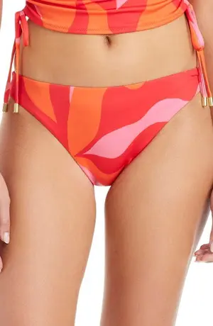 Sanctuary Abstract Print Bikini Bottoms - Red Energy