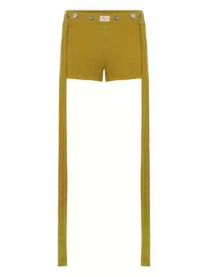 Jean Paul Gaultier Ribbed Patch-detail Trousers - Yellow