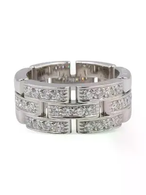 CARTIER 18k White Gold Maillon Panthère Diamond Ring - Silver