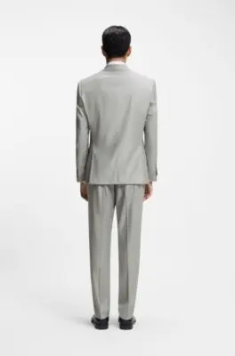 BOSS Two-piece Slim-fit Suit In A Wool Blend - Silver