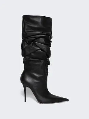 Amina Muaddi Anok Bootie Nappa - Black