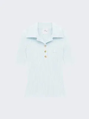 COURRÃ¨GES Rib Knit Polo Top
