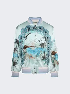 Amiri Embellished Resort Club Bomber - Blue