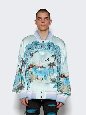 Amiri Embellished Resort Club Bomber - Blue