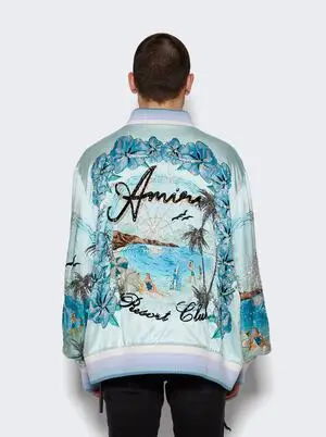 Amiri Embellished Resort Club Bomber - Blue