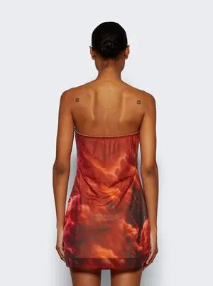 Alexander Wang Crystal Hotfix Organza Jersey Mini Dress - Multi