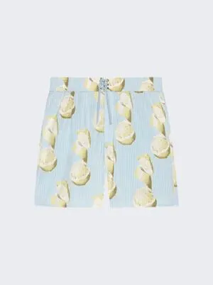 Givenchy Cotton Seersucker Swim Shorts With Print - Blue
