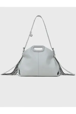 Maje Maje Grained Leather Miss M Bag - Grey