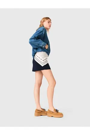 Maje Denim Bomber Jacket