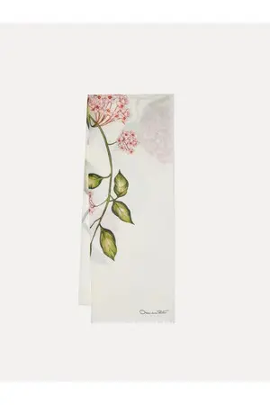 Oscar De La Renta Porcelain Flower Modal Cashmere Scarf - Natural