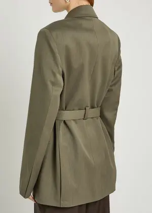 Victoria Beckham Belted Twill Blazer