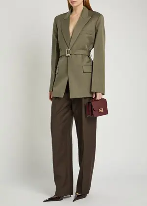 Victoria Beckham Belted Twill Blazer