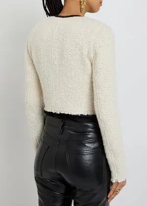 Isabel Marant Étoile Gradilia Cropped Bouclé Jacket With Faux Suede Trims - Ecru