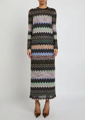 Missoni Zigzag Intarsia Fine-knit Midi Dress