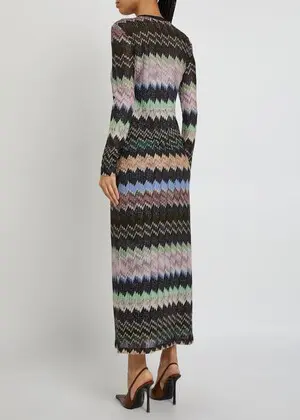 Missoni Zigzag Intarsia Fine-knit Midi Dress