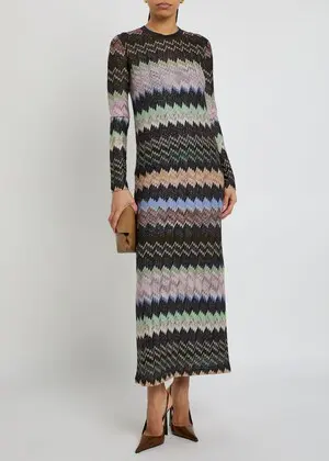 Missoni Zigzag Intarsia Fine-knit Midi Dress
