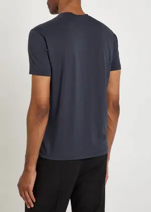 TOM FORD Logo-embroidered Jersey T-shirt - Navy