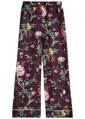 La DoubleJ Printed Silk-twill Trousers