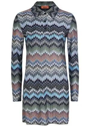 Missoni Zigzag Intarsia Fine-knit Mini Dress - Multicoloured