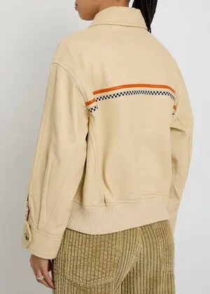 AN-Y1 Logo-appliquéd Leather Bomber Jacket