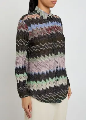 Missoni Snake-pattern Metallic-knit Shirt