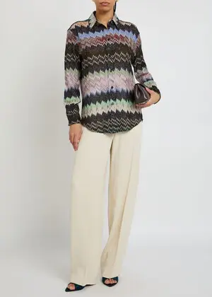 Missoni Snake-pattern Metallic-knit Shirt