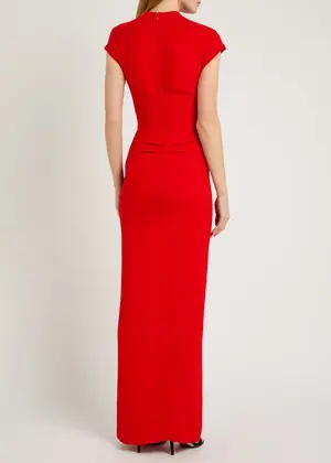 Tove Beth Ruffled Crepe Maxi Dress