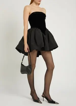 Ronny Kobo Atlas Strapless Velvet Mini Dress