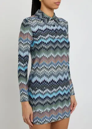 Missoni Zigzag-intarsia Fine-knit Mini Dress