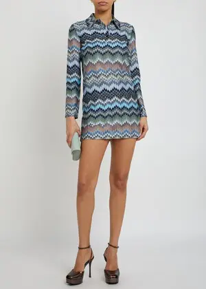 Missoni Zigzag-intarsia Fine-knit Mini Dress