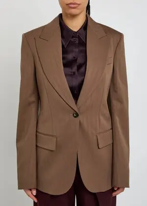 Stella McCartney Single-breasted Wool Blazer - Brown