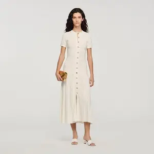 Sandro Knit Maxi Dress - Ecru