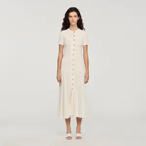 Sandro Knit Maxi Dress - Ecru