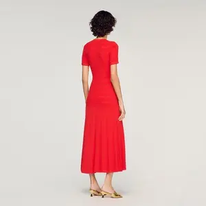 Sandro Knit Maxi Dress - Red