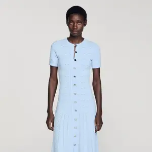 Sandro Knit Maxi Dress - Sky Blue