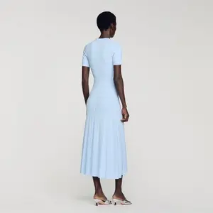 Sandro Knit Maxi Dress - Sky Blue