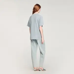 Sandro Rhinestone Embellished T-shirt - Grey