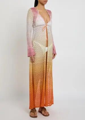 Missoni Degradé Metallic-knit Cover Up - Orange