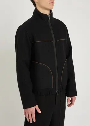 Oliver Peoples Bembridge Pipe-trimmed Cotton And Wool-blend Jacket
