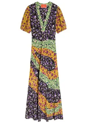La DoubleJ Marlene Floral-print Silk Maxi Dress - Yellow