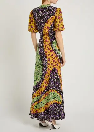La DoubleJ Marlene Floral-print Silk Maxi Dress - Yellow