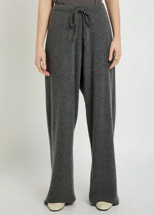 Extreme Cashmere N°462 Slouch Cashmere-blend Trousers - Dark Grey